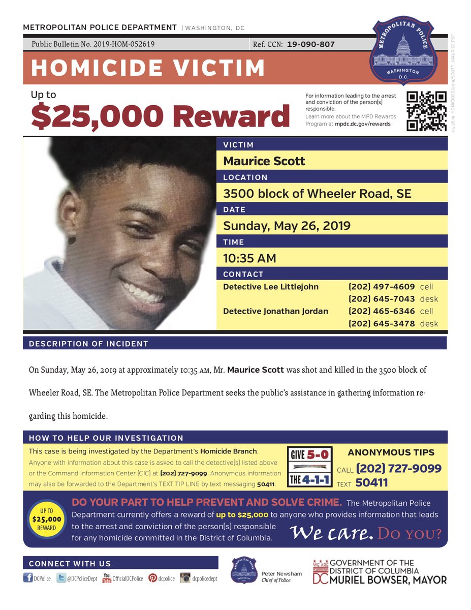 Reward For Information In The Killing of DC Honor Student - WHUR 96.3 FM